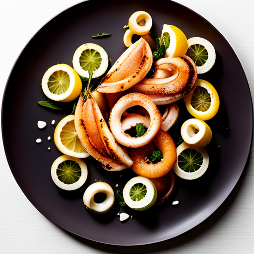 Grilled Squid with Lemon and Garlic Recipe | cookAIfood