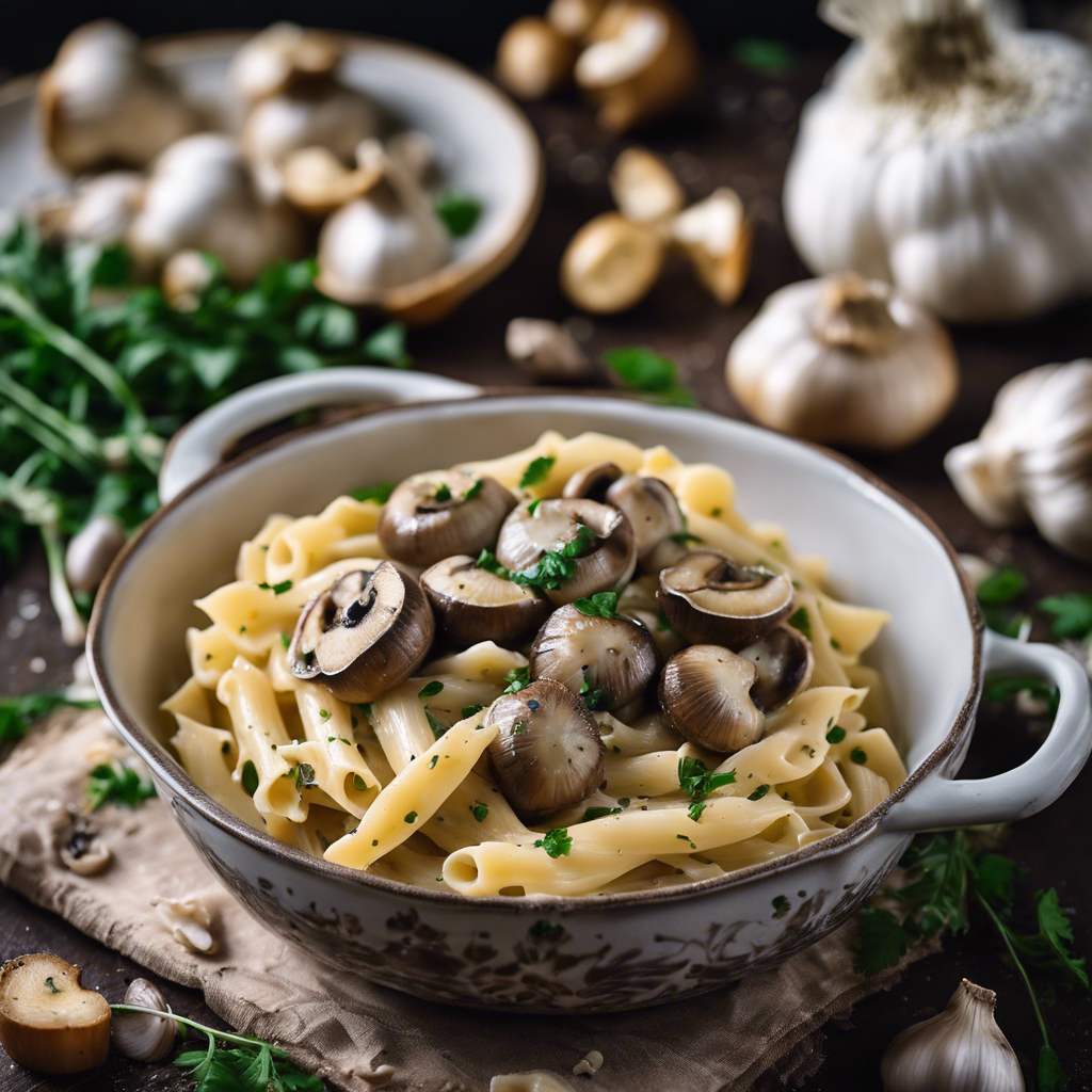 Garlic Mushroom Pasta Recipe | cookAIfood